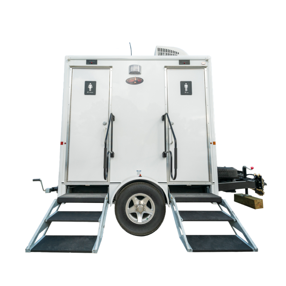 2-Stall JAG Porta Lisa Restroom Trailer Rental | Get Free Quote